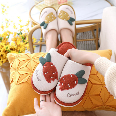 new autumn slippers for men and women keep warm cute cartoon home indoor non-slip new couple slipper in stock