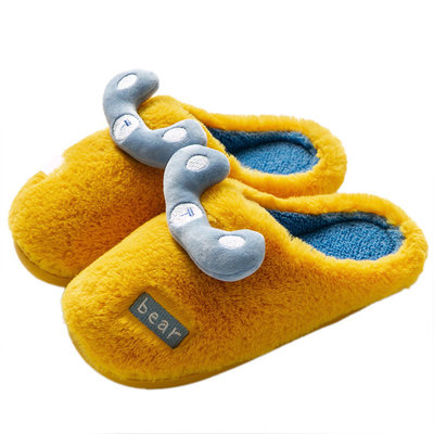 Wholesale Cute Slippers Autumn Winter Home Indoor Warm Soft Thick Bottom Non-Slip Cartoon Plush House Shoes women closed shoes