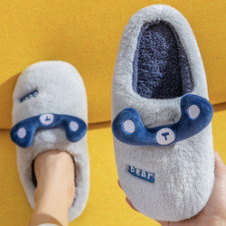 Wholesale Cute Slippers Autumn Winter Home Indoor Warm Soft Thick Bottom Non-Slip Cartoon Plush House Shoes women closed shoes