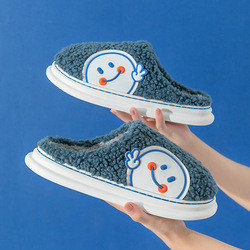 Home Indoor Slippers Women Winter Cartoon Plush Thick Bottom Warm Couple Style Cute House Non-Slip Shoes Men