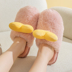 Wholesale 2021 Cute Fashion Trend Slippers Women Winter House Indoor Plush Warm Soft Comfort Men House Non-Slip