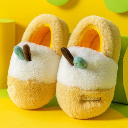 Custom Children Slippers Girls Autumn Winter Home Indoor Shoes Boys Warm Non-Slip Cartoon Apple Shape Baby Slippers