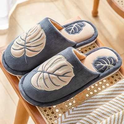 Women 2021 New Design fashion Flower pattern Slippers Men Warm Thick Bottom Non-Slip Home Indoor Shoes