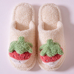 Winter Christmas Home Indoor Slippers Cartoon Cute Plush Warm Non-Slip House Shoes Pinecone Moon Star ladies closed shoes