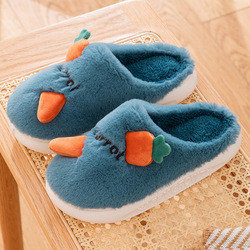 New Design Carrot Shape Thick Bottom Plush house indoor bedroom Slippers Couple Style Non-Slip Women Winter Warm Shoes