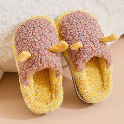 New arrival 3D Cartoon Antlers Children Slippers Fashion Cute Warm Non-Slip Baby House Indoor Slippers faux fur