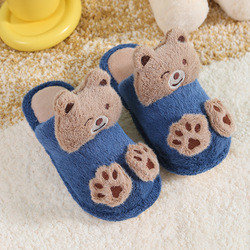 2021 New Design Winter Cartoon Bear Couple Slippers Female Cute  Plush Thermal Non-slip Home indoor Shoes