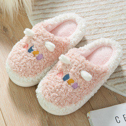 New female wholesale winter indoor and outdoor breathable fabrics couple non-slip slippers thick-soled warm shoes