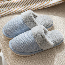 Wholesale Japanese Simple Style Cotton Slippers Rabbit Hair Comfort Warm Non-Slip Home Indoor custom shoes