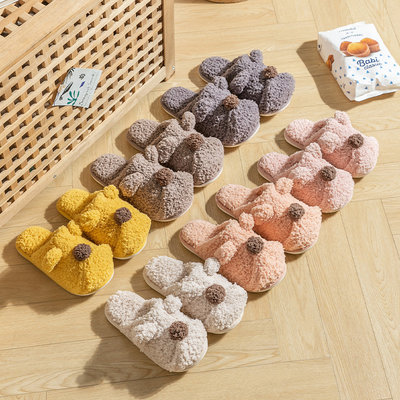 Wholesale Autumn Winter New Design Cartoon Slippers Plush Warm Soft Sole Non-Slip Home Indoor Shoes fashion dogs shoes