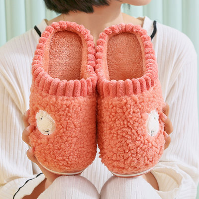 2021 New Design Cartoon Sheep slippers Couple Autumn Winter Warm Hard-Wearing Non-Slip Home Indoor Shoes