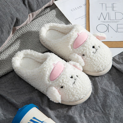 Autumn and winter new cute cartoon animals slippers female home non-slip plush shoes household plush slippers