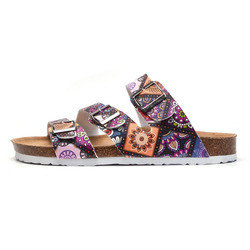 Customized high quality colorful printed women cork slippers 2021 new fashion ladies beach slipper and sandals