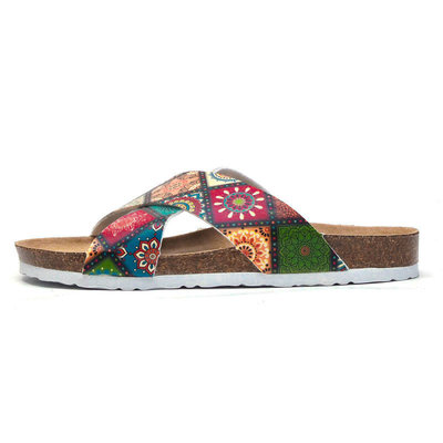 Wholesale High Quality Women cross strap cork beach sandals custom ladies casual platform home slippers
