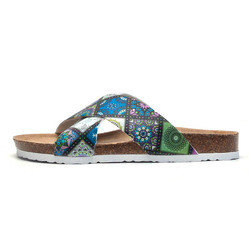 Wholesale High Quality Women cross strap cork beach sandals custom ladies casual platform home slippers