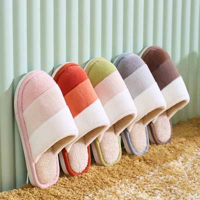 2021 New Design Rabbit Hair patchwork Color Couple house Shoes Women And Men Plush Warm Non-Slip Home Indoor Slippers
