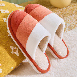 2021 New Design Rabbit Hair patchwork Color Couple house Shoes Women And Men Plush Warm Non-Slip Home Indoor Slippers