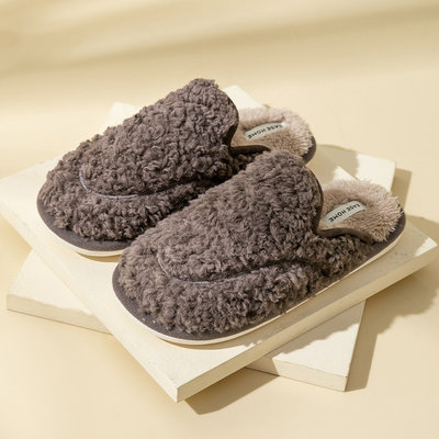 PVC Plush Cute Bow Women Casual Flat Shoes Anti Slip Warm Closed Toe