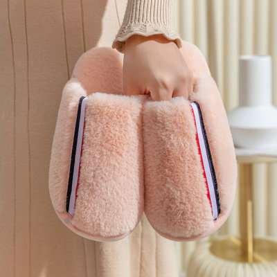 new design ladies Plush Slippers Women's Autumn/Winter Household Indoor Platform Non-Slip Warm house Shoes floor slipper