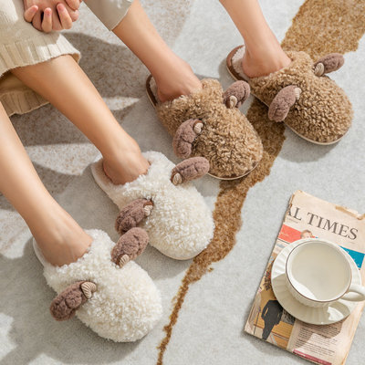 new arrival Home Slippers Animal Shape Plush Sheep house Indoor Slipper Wholesale Cartoon house shoes for Women