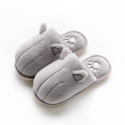 Ladies winter warm home slippers cartoon cat shoes soft sole house indoor slippers bedroom winter fluffy house shoes