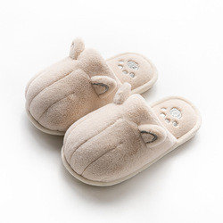 Ladies winter warm home slippers cartoon cat shoes soft sole house indoor slippers bedroom winter fluffy house shoes