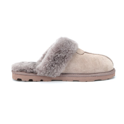 Women Leather Warm Comfy Winter Fluffy Breathable Indoor Scuff Sheepskin Slippers luxury fur slippers