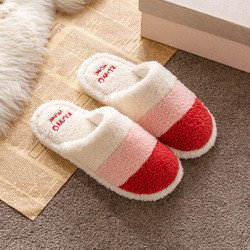 Explosive style plush slippers Winter indoor non-slip couple slippers Home warm wear-resistant fleece shoes
