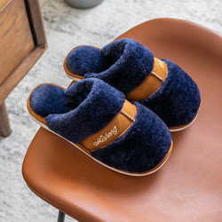 Hot-selling home couple warm slippers in autumn and winter fashion plush non-slip wear-resistant slippers wholesale