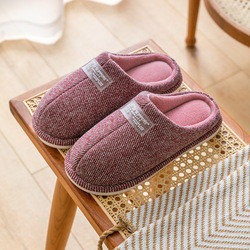 Wholesale hot selling home solid color plush slippers winter floor mute indoor non-slip couples home slippers