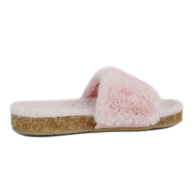 comfortable non-slip faux fur home indoor  winter fluffy slippers for women