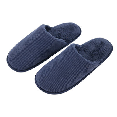 men Winter Cozy Slippers Soft Plush Warm Slip On House Shoes Anti-Slip Fluffy Fur Indoor Bedroom Slippers
