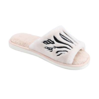 Faux Fur Women Casual Flat Shoes Indoor And Outdoor Open Toe