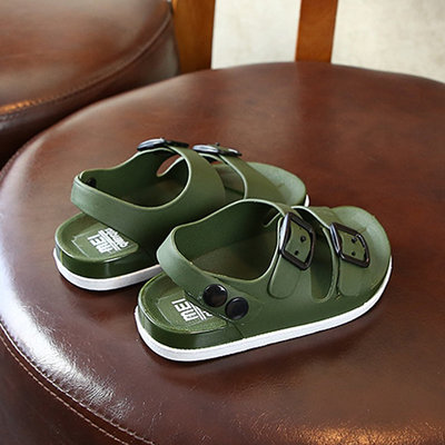 Summer 2022 simple Boys and Girls slippers England Baby Non-slip kids Casual Shoes outdoor buckle Children's Sandals