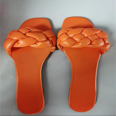 New Arrivals female solid color Wholesale Popular Unique Womens flat Sandals woven summer Slides slippers