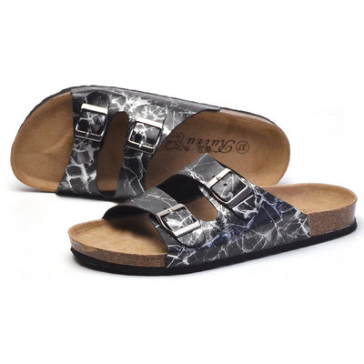 2021 summer Hot Selling ladies sandal Flat Double Strap Buckle Fashion Design Outdoor ladies cork slippers other trendy shoes