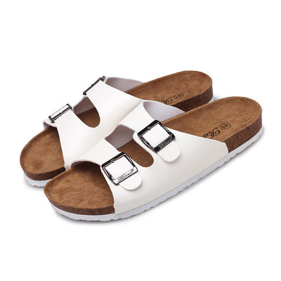 summer comfortable beach walking soft flat faux suede wooden men women slippers sandals