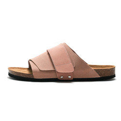 2021 ladies new fashion Adjustable buckles solid color cork bottom flat sandals and slippers women's outer wear home slippers
