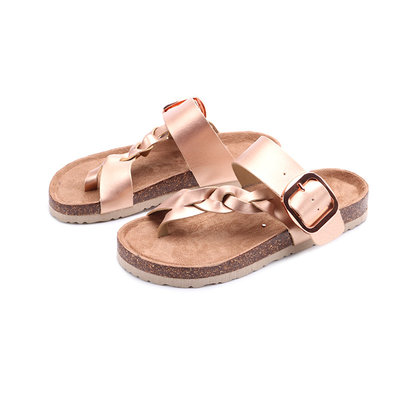 Leisure Summer Beach Shoes Flat With Cork Anti Slippery Comfortable
