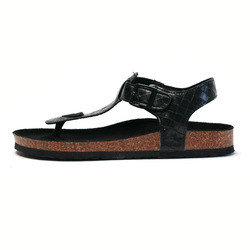 Women's flip flop flat casual cork slides slippers buckle strap flat summer cork women solid color Beach  sandals