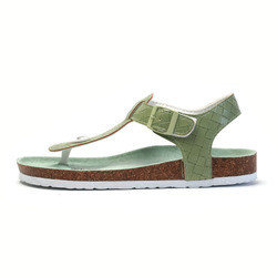 Women's flip flop flat casual cork slides slippers buckle strap flat summer cork women solid color Beach  sandals