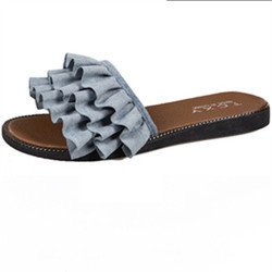 Simple Round Head  Beach Shoes Solid Color Lace Women Flat  Beach Shoes