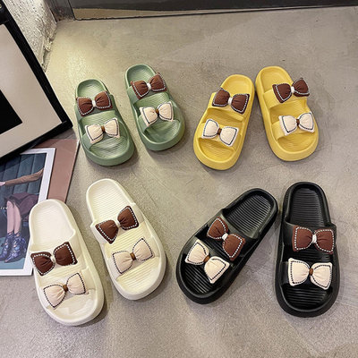 Bowknot Upper Beach Shoes Women  Thick Bottom Non Slip  Beach Shoes