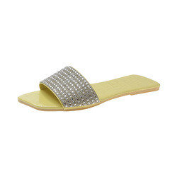 Large Size Solid Color Stylish Ladies Sandals Rhinestone Sequins Upper