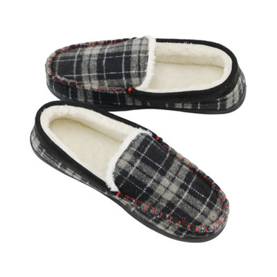 Men anti-Slip casual breathable slippers winter warm light soft round flat fluffy house indoor outdoor lofer shoes