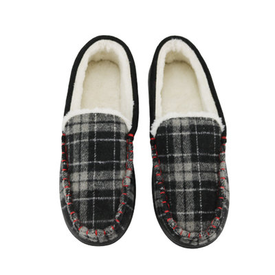 Men anti-Slip casual breathable slippers winter warm light soft round flat fluffy house indoor outdoor lofer shoes