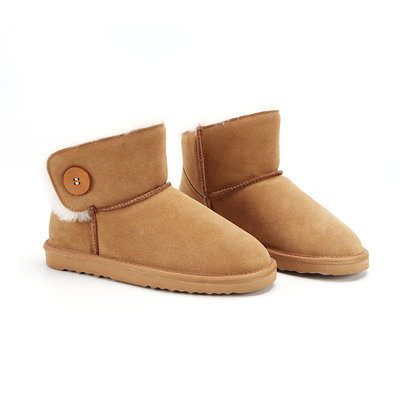Best Selling Winter Flat Heel Non Slip Women  Fluffy Wool Outdoor Boots