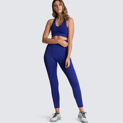 Hot selling seamless yoga clothing set lift hip running fitness backless sports bra high waist pants tight women sportswear