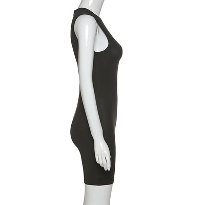 New Arrivals Summer Fashion Women Casual round Neck Sleeveless Slim Short Pants Solid Romper Jumpsuit