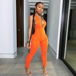 High Fashion Deep-V Neck Women Bodycon One Piece Women Jumpsuit Sexy sportswear women yoga sport suit ems